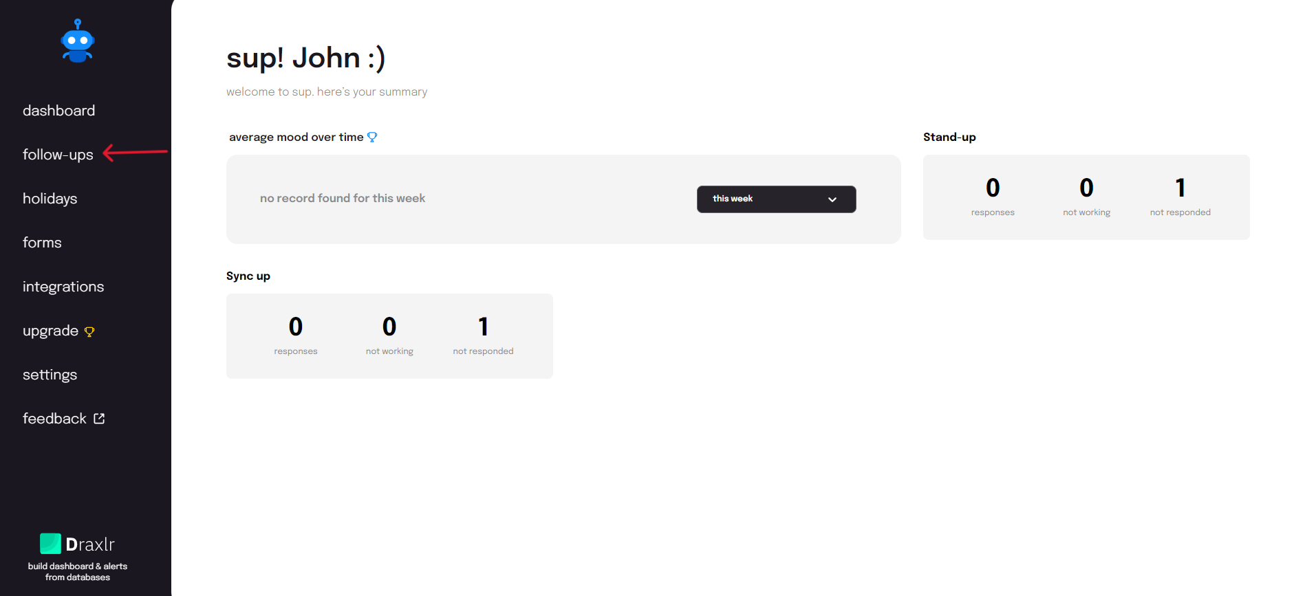 Sup Bot - Best Standup Bot for Slack, MS Teams, and Webex