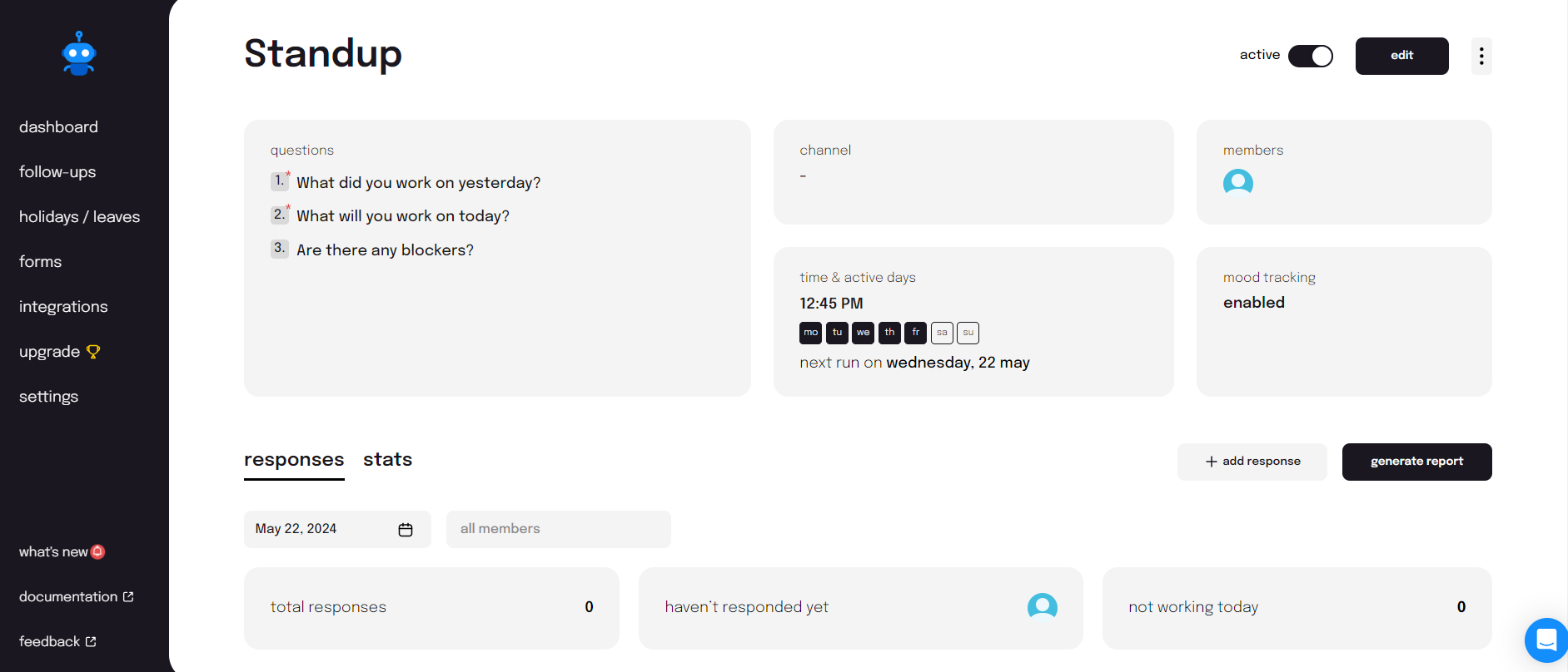 Sup Bot - Best Standup Bot for Slack, MS Teams, and Webex