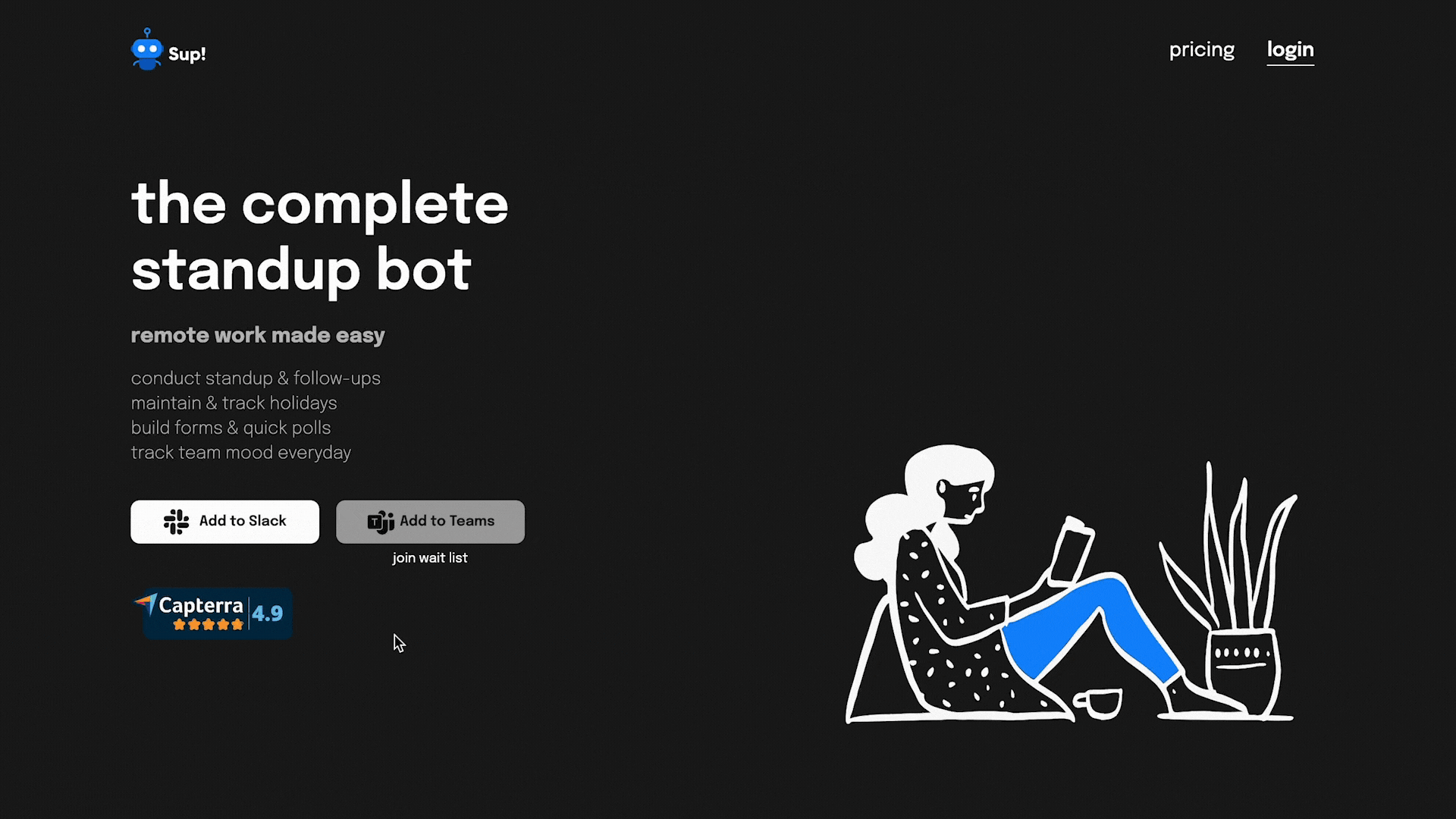 Sup Bot - Best Standup Bot for Slack, MS Teams, and Webex